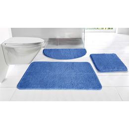 Badematte OTTO HOME, H:20mm, blau, Polyester, Badematten, "Inga, Badezimmer Teppich, Badvorleger", Badteppich, unifarben, weich, als halbrund und