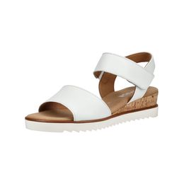 Gabor COMFORT Damen Riemchensandale "Gabor Comfort Sandalen Leder", Gr. 40wei&szlig;, Leder, Schuhe