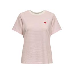 Jacqueline de Yong JDY T-Shirt 'JDYPISA' Damen Gr&ouml;&szlig;e L rosa / wei&szlig;
