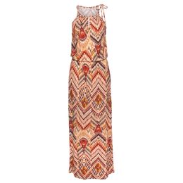 Lascana Damen Maxikleid "mit modischem Ausschnitt und Ethnoprint, Jerseykleid", braun, Gr. 44, bedruckt, ethno, Jersey, Obermaterial: 100% Viskose,