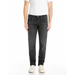 Replay Herren Straight-Jeans "GROVER"schwarz delav&eacute;, Gr. 32, Denim/Jeans, Obermaterial: 99% Baumwolle, 1% Elasthan, Jeans, in vielen verschiedenen