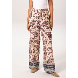 Aniston CASUAL Damen Schlupfhose, bunt, Gr. 46, Paisley, bedruckt, gemustert, Web, Obermaterial: 100% Viskose, Hosen, mit trendigem Paisley-Druck und