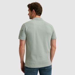 PME-Legend PME LEGEND Herren Poloshirt, silber, Gr. L, unifarben, Web, Obermaterial: 95% Baumwolle, 5% Elasthan, Shirts, mit Logostickerei
