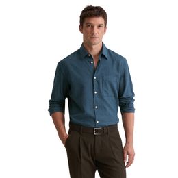Marc O'Polo MARC O'POLO Herren Langarmhemd, blau, Gr. S, Obermaterial: 100% Baumwolle, Hemden, In softer, leichter Flanell-Qualit&auml;t