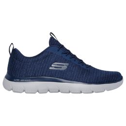 Skechers Herren Slip-On Sneaker "SUMMITS-", Gr. 44, blau, Textil, Schuhe, Slipper, Freizeitschuh, Halbschuh mit Elastic Schn&uuml;rsenkel