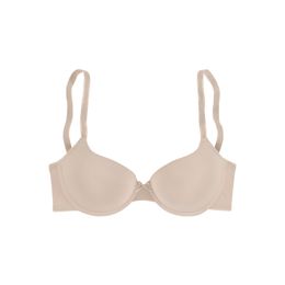 Lascana Damen Schalen-BH "T-Shirt-BH, B&uuml;gel-BH, Ela - perfect basic", Gr. 80, beige, Microtouch, Obermaterial: 82% Polyamid (TACTEL), 18% Elasthan