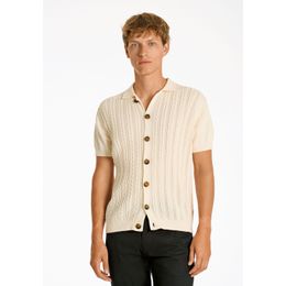 LINDBERGH Herren Cardigan "Cardigan (Kurzarm) Relaxed Fit", beige, Gr. M, Obermaterial: 100% Baumwolle, Strickjacken