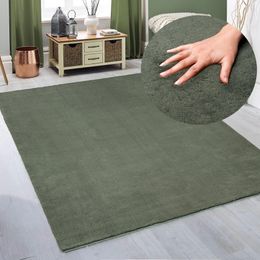 Teppich OTTO HOME, B:160cm H:16mm L:220cm, gr&uuml;n, Polyester, Wohnzimmer, Teppiche, "Arabell, Kunstfellteppich, Felloptik, waschbar", flauschig,