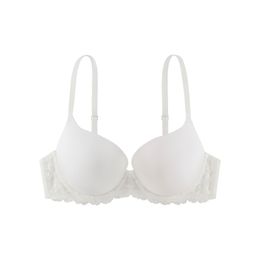 Dorina Damen Push-up-BH "Claire", Gr. 80, wei&szlig;, Spitze, Obermaterial: 84% Polyamid, 16% Elasthan, unifarben, BHs, f&uuml;r maximales Volumen, extra dicke