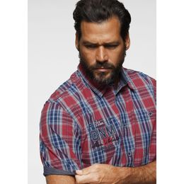 MAN'S WORLD MAN'S WORLD Herren Kurzarmhemd, wei&szlig;, Gr. XL, kariert, Obermaterial: 100% Baumwolle, Hemden, mit Print und Stickerei