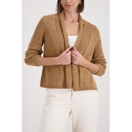 monari Damen Strickjacke "Jacke Strick&uuml;berwurf Basic", braun, Gr. 44, unifarben, Strick, Obermaterial: 57% Polyacryl, 43% Polyamid, Strickjacken,