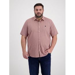 Lerros Herren Kurzarmhemd "1/2 Hemd mit Minimalprint, grosse Gr&ouml;&szlig;en"vivid rot, Gr. 4XL, 100% Baumwolle, Hemden