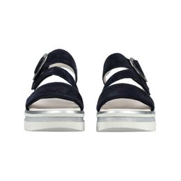 Gabor Damen Plateausandaletten "Gabor Sandalen Leder", Gr. 42, blau, Leder, Schuhe
