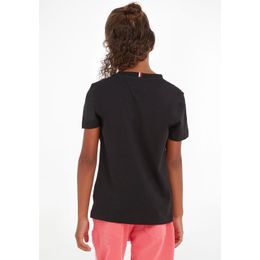 Tommy Hilfiger Kinder T-Shirt "ESSENTIAL TEE", schwarz, Basic, Gr. 12, bedruckt, Single Jersey, Obermaterial: 100% Baumwolle, Shirts, f&uuml;r Jungen und