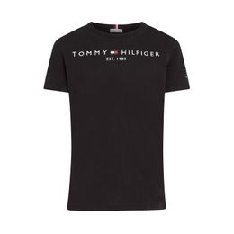 Tommy Hilfiger Kinder T-Shirt "ESSENTIAL TEE", schwarz, Basic, Gr. 8, bedruckt, Single Jersey, Obermaterial: 100% Baumwolle, Shirts, f&uuml;r Jungen und