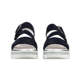 Gabor Damen Plateausandaletten "Gabor Sandalen Leder", Gr. 37, blau, Leder, Schuhe