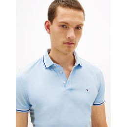 Tommy Hilfiger Herren Poloshirt "TOMMY TIPPED SLIM POLO", blau, Gr. XL, Obermaterial: 96% Baumwolle, 4% Elasthan, Shirts