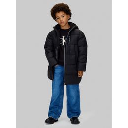 Kinder Parka "Essential Parka Puffer", schwarz, Gr. 4, Calvin Klein Jeans, unifarben, Web, Obermaterial: 100% Polyester. Futter: 100% Polyester.