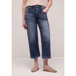Street One Damen Loose-fit-Jeansdunkelblau wash, Gr. 36, unifarben, Jeans, 78% Baumwolle, 21% Polyester, 1% Elasthan, Jeans, High Waist