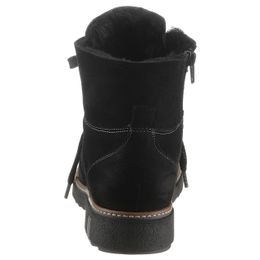 Waldl&auml;ufer WALDL&Auml;UFER Damen Winterboots "HITOMI", Gr. 4, schwarz, Nubukleder, Schuhe, Outdoorboots, Schn&uuml;rboots mit Lammfellfutter, H-Weite
