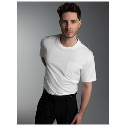 TRIGEMA Herren T-Shirt "TRIGEMA T Shirt aus Biobaumwolle mit Brusttasche"wei&szlig;, Basic, Gr. XL, Single Jersey, 100% Baumwolle (Bio-Baumwolle kbA),