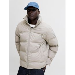 Jack & Jones JACK & JONES Herren Steppjacke "JJESOHO PUFFER COLLAR SN", grau, Gr. M, unifarben, Web, Obermaterial: 100% Polyester, Jacken