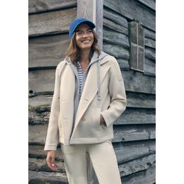 Cecil Damen Cabanjacke, beige, Gr. XL, unifarben, Stoff, Obermaterial 1: 93% Polyester, 7% Elasthan. Obermaterial 2: 82% Baumwolle, 18% Polyester,
