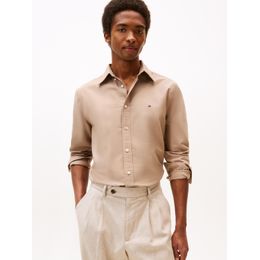 Tommy Hilfiger Herren Langarmhemd "SOLID HERITAGE OXFORD Regular Fit", beige, Gr. XXXL, Web, Obermaterial: 100% Baumwolle, Hemden, Regular Fit Oxford