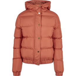 Urban Classics Damen Winterjacke "Urban Classics Damen Ladies Hooded Puffer Jacket", braun, Gr. L, unifarben, 100% Polyester, Jacken