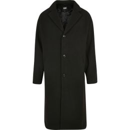 Winterjacke Urban Classics "Urban Classics Herren Long Coat", Herren, Gr. L, schwarz, 100% Polyester, unifarben, oversize, V-Ausschnitt, Jacken Winterjacke
