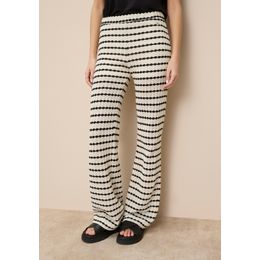 Tamaris Damen Strickhose, schwarz-wei&szlig;, Gr. 40, gestreift, Strick, Obermaterial: 60% Polyester, 40% Baumwolle. Futter: 95% Viskose, 5% Elasthan,