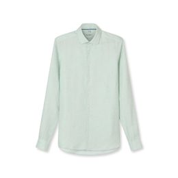 OLYMP Herren Businesshemd "OLYMP Level Five garment washed, Body Fit, Kent"hellgr&uuml;n, Gr. 39, 57% Leinen, 43% Baumwolle, Hemden
