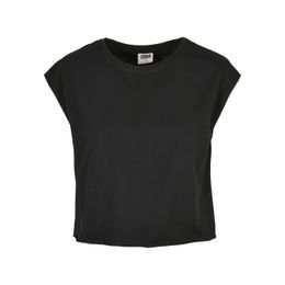T-Shirt Urban Classics "Urban Classics Damen Ladies Organic Short Tee", Damen, Gr. L, schwarz, 100% Baumwolle, unifarben, loose fit, Rundhals, Shirts T-Shirt