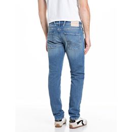 Replay Herren Slim-fit-Jeans "Anbass", blau, Gr. 33, Denim/Jeans, Obermaterial: 99% Baumwolle, 1% Elasthan, Jeans