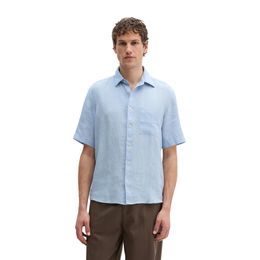 Marc O'Polo MARC O'POLO Herren Leinenhemddusted blau, Gr. XXL, Web, Obermaterial: 100% Leinen, Hemden, mit aufgesetzter Brusttasche
