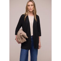 Street One Damen Cardigan, schwarz, Gr. 34, unifarben, Stoff, 60% Viskose, 40% Polyester, Strickjacken, mit Materialmix