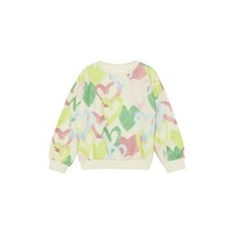 s.Oliver JUNIOR M&auml;dchen Sweaterbeige aop, Gr. 128, bedruckt, Sweatware, Obermaterial: 95% Baumwolle, 5% Elasthan, Sweatshirts, mit Allover-Print