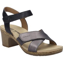 Josef Seibel Damen Sandale "Grace 01, basalt-kombi", Gr. 37, grau, Obermaterial: 100% Rindsleder Leather cow., Schuhe
