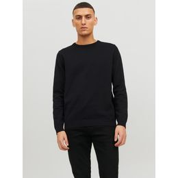 Jack & Jones JACK & JONES Herren Rundhalspullover "JJEBASIC KNIT CREW NECK NOOS", schwarz, Gr. S, Strick, Obermaterial: 100% Baumwolle, Pullover, Baumwolle,