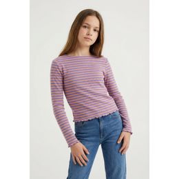 Tom Tailor Kinder T-Shirtsanftes wei&szlig; pink stripe, Gr. 176, geringelt, Single Jersey, Obermaterial: 93% Baumwolle, 7% Elasthan, Shirts, 2er Pack