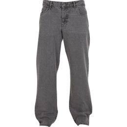 Urban Classics Herren Bequeme Jeans "Urban Classics Herren Heavy Ounce Straight Fit Jeans", grau, Gr. 34, unifarben, 100% Baumwolle, Jeans
