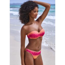 Buffalo Damen B&uuml;gel-Bandeau-Bikini, pink, Gr. 40, Farbverlauf, Polyester, Recycling-Polyamid, Bikini-Sets, mit Farbverlauf
