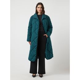 Y.A.S Damen Steppmantel "YASSELURA LS LONG PADDED COAT S. NOOS", gr&uuml;n, Gr. 46, unifarben, Steppware, Obermaterial: 100% Polyester, M&auml;ntel