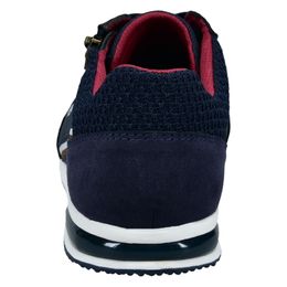 Bugatti Herren Sneaker, Gr. 41, blau, Lederimitat, Textil, Schuhe, Schn&uuml;rschuh, Halbschuh, Freizeitschuh mit Kontrastbes&auml;tzen