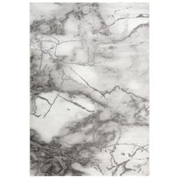 Teppich OTTO HOME, B:200cm H:12mm L:290cm, grau, Kunstfaser, Wohnzimmer, Teppiche, "Juliet", modernes Marmor-Design, Kurzflor, pflegeleicht, weich