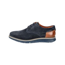 Bugatti Herren Schn&uuml;rschuh "Bugatti Halbschuhe Veloursleder", Gr. 44, blau, Veloursleder, Schuhe