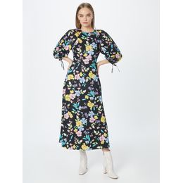 Oasis Kleid Damen Gr&ouml;&szlig;e 34 t&uuml;rkis / gelb / flieder / schwarz Winterkleid
