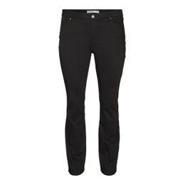 Vero Moda CURVE Damen Straight-Jeans "VMCFLASH MR STRAIGHT J LI140 GA CUR NOOS", schwarz, Gr. 46, unifarben, Denim/Jeans, Obermaterial: 57% Modal,