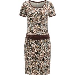 Ragwear Damen Minikleid "Baomi Zoo YOUMODO", braun, Gr. S, Material: 100% Baumwolle, Kleider, Gemustertes Damen Sommerkleid