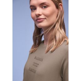 Street One Damen Kurzarmshirtlight terra mocha, Gr. 40, bedruckt, Jersey, Obermaterial: 76% Viskose (LENZING ECOVERO ), 20% Modal, 4% Elasthan,
